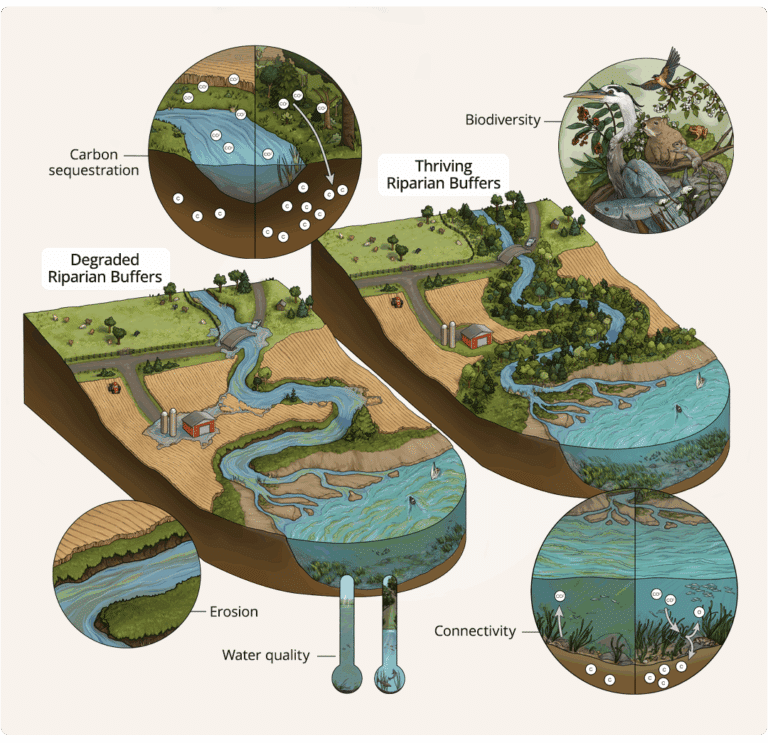 What are riparian buffers? And how does restoring them on private lands ...